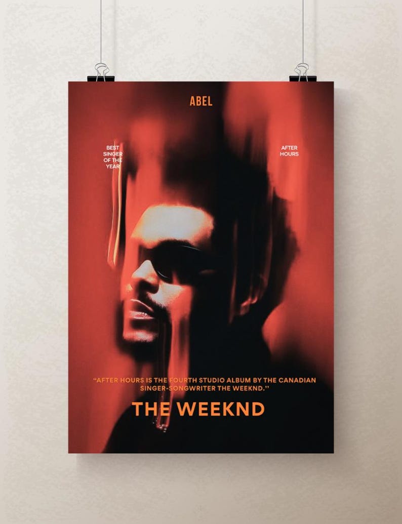 The Weeknd After Hours Poster| Digital Music Print - Etsy