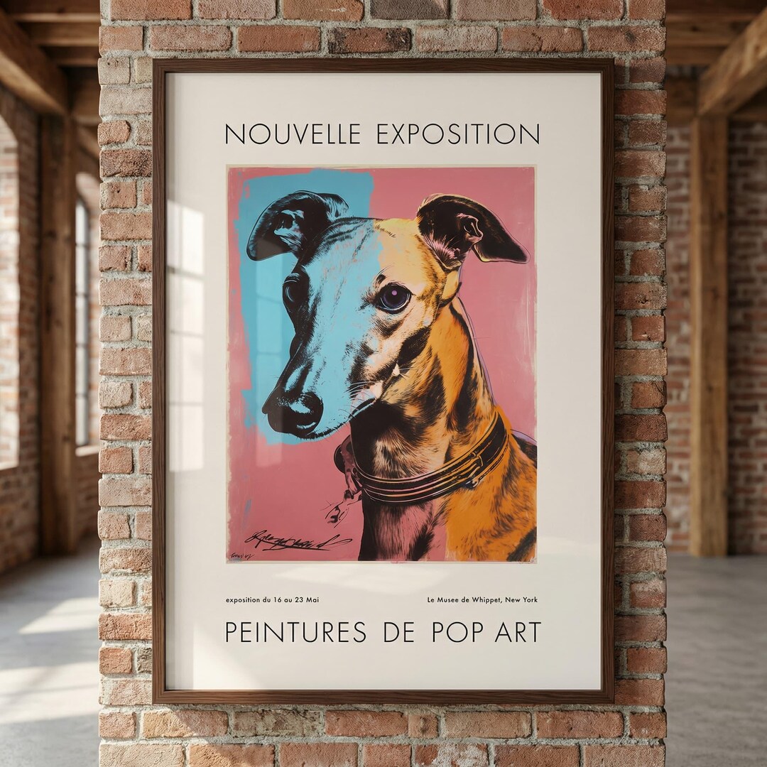 Whippet Pop Art Poster: Modern Dog Breed Wall Print - Etsy