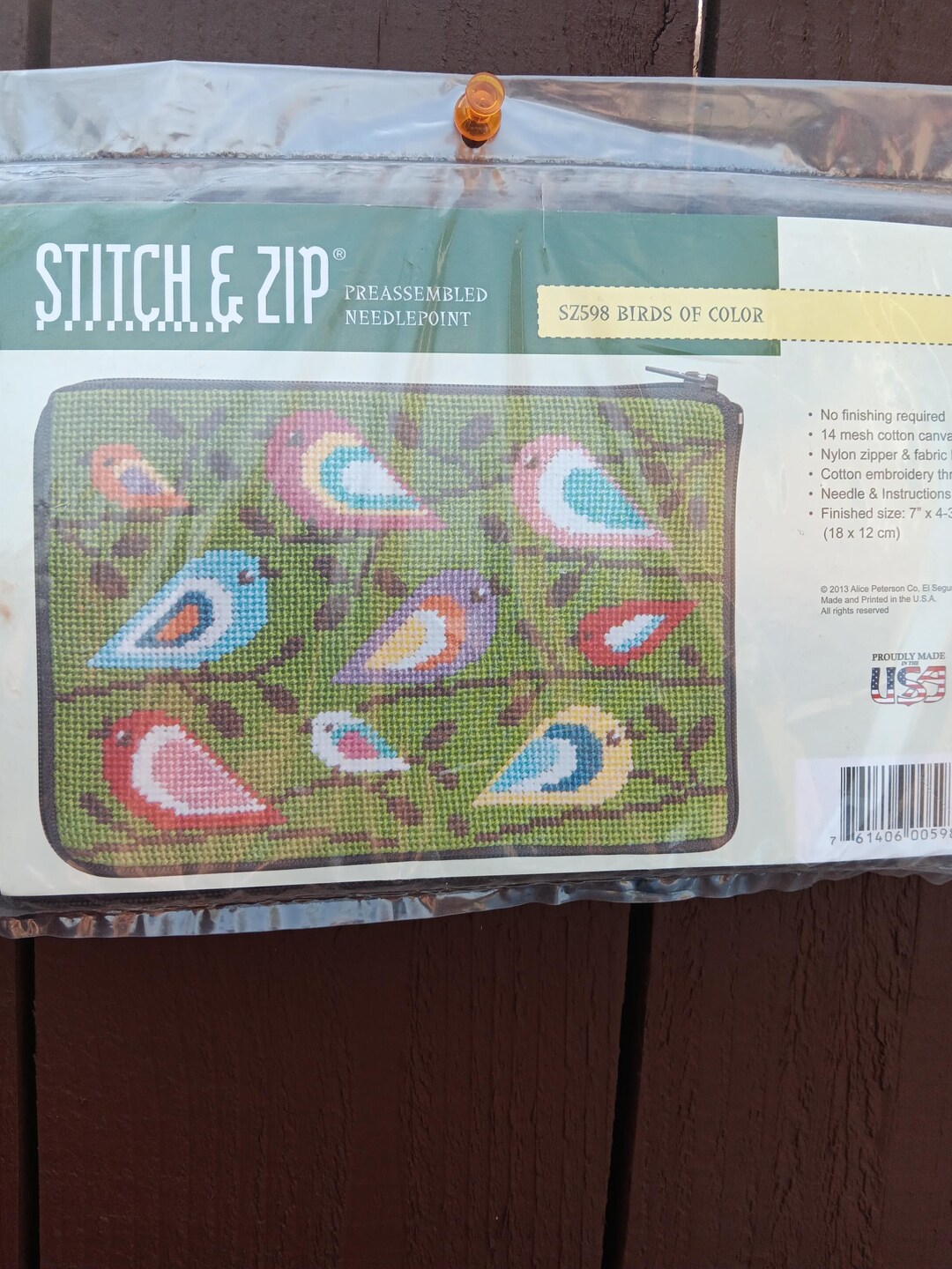 Stitch and Zip Birds of Color Needlepoint Kit Preassembled 2013 - Etsy