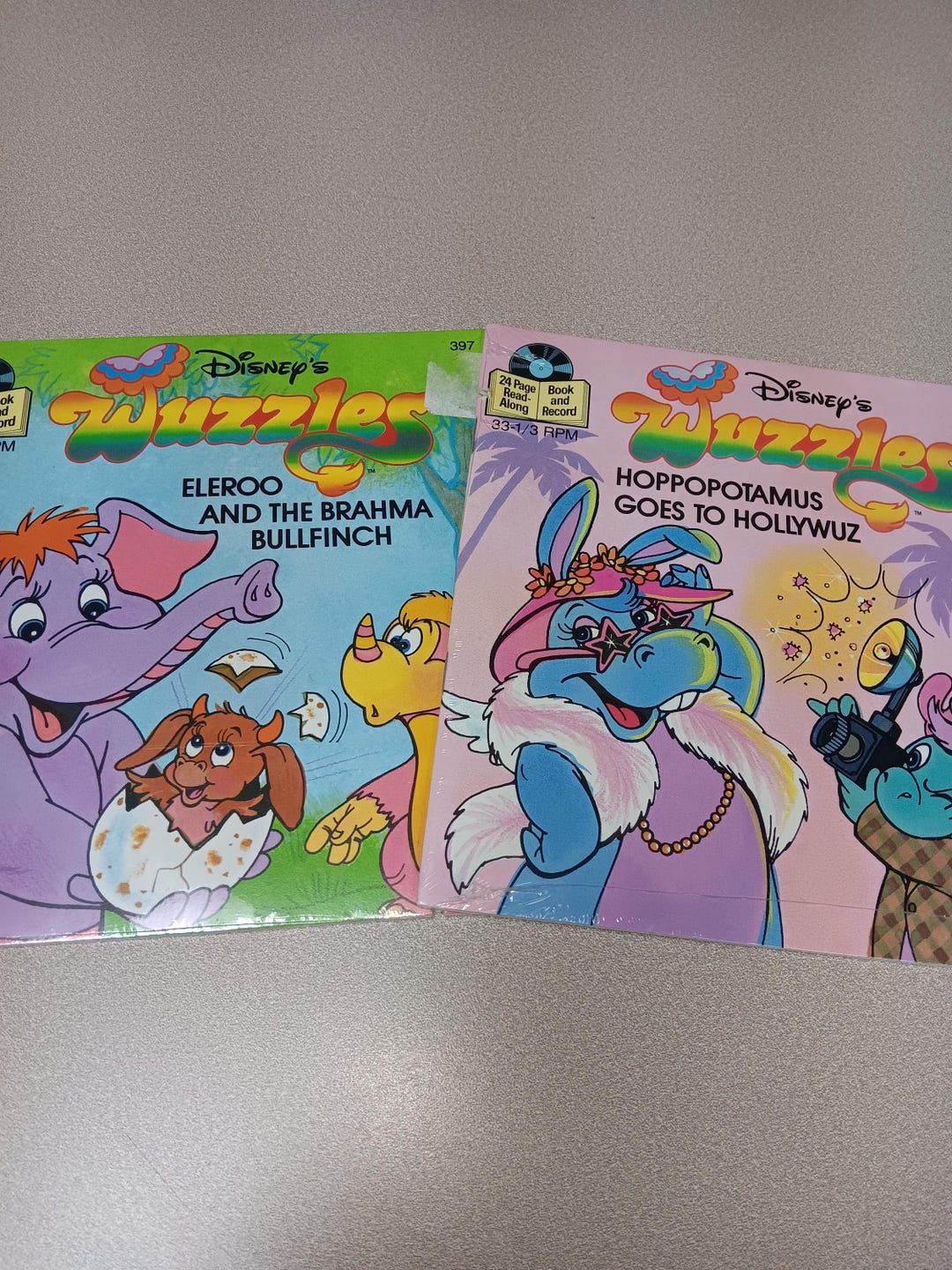 Disney's Wuzzles Read Along Book and Record Lot of 2 Sealed Music Story ...