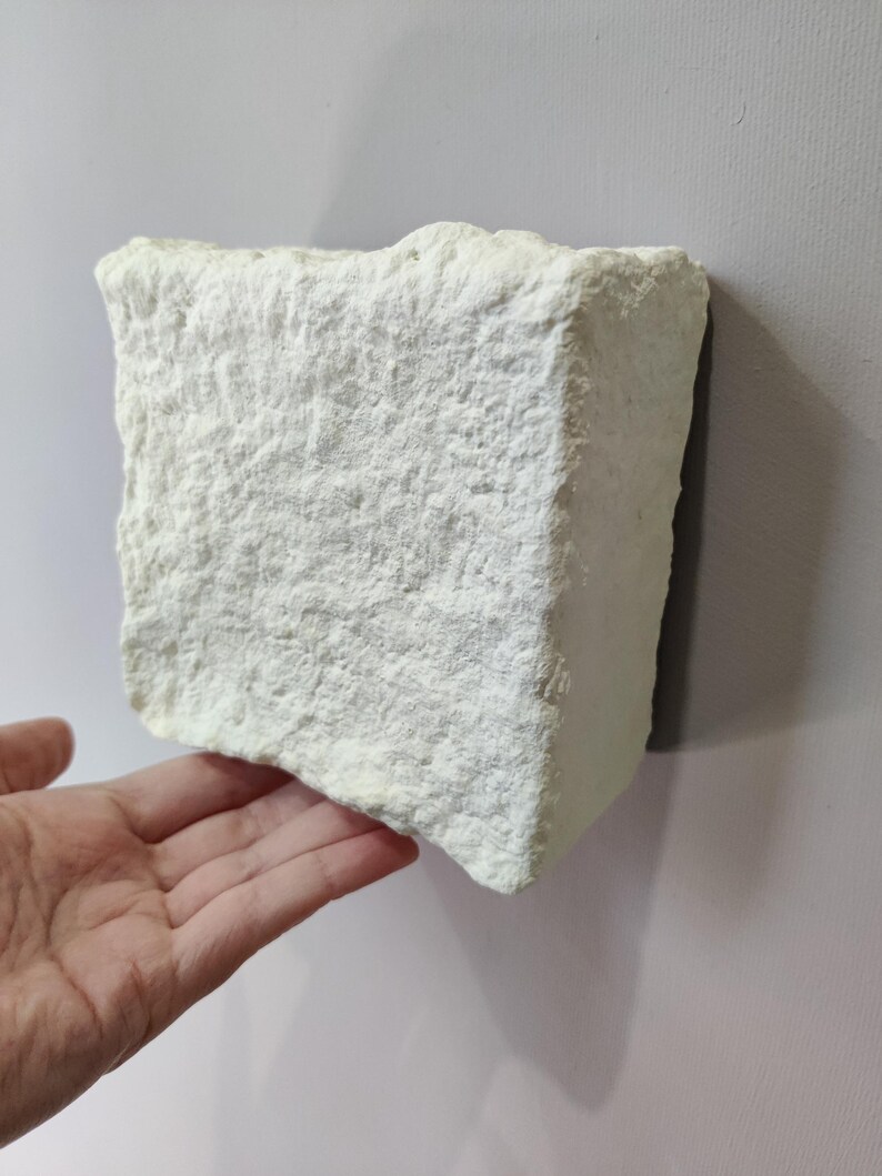 Handmade Textured Paper Mache Wall Art Set, Creamy White Sculptural ...