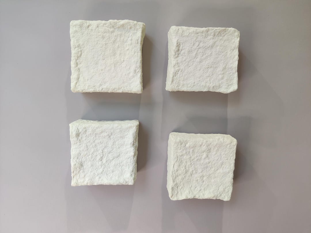 Handmade Textured Paper Mache Wall Art Set, Creamy White Sculptural ...
