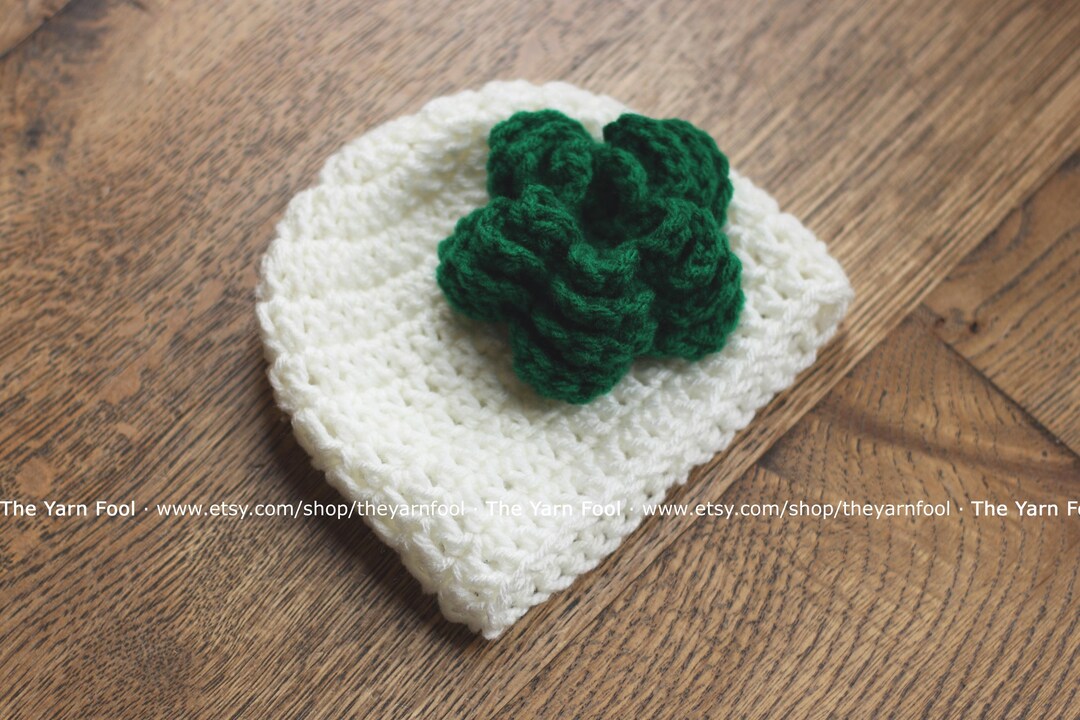 St. Patrick's Day Flower Crochet Hat- Available in All Sizes MADE TO ...