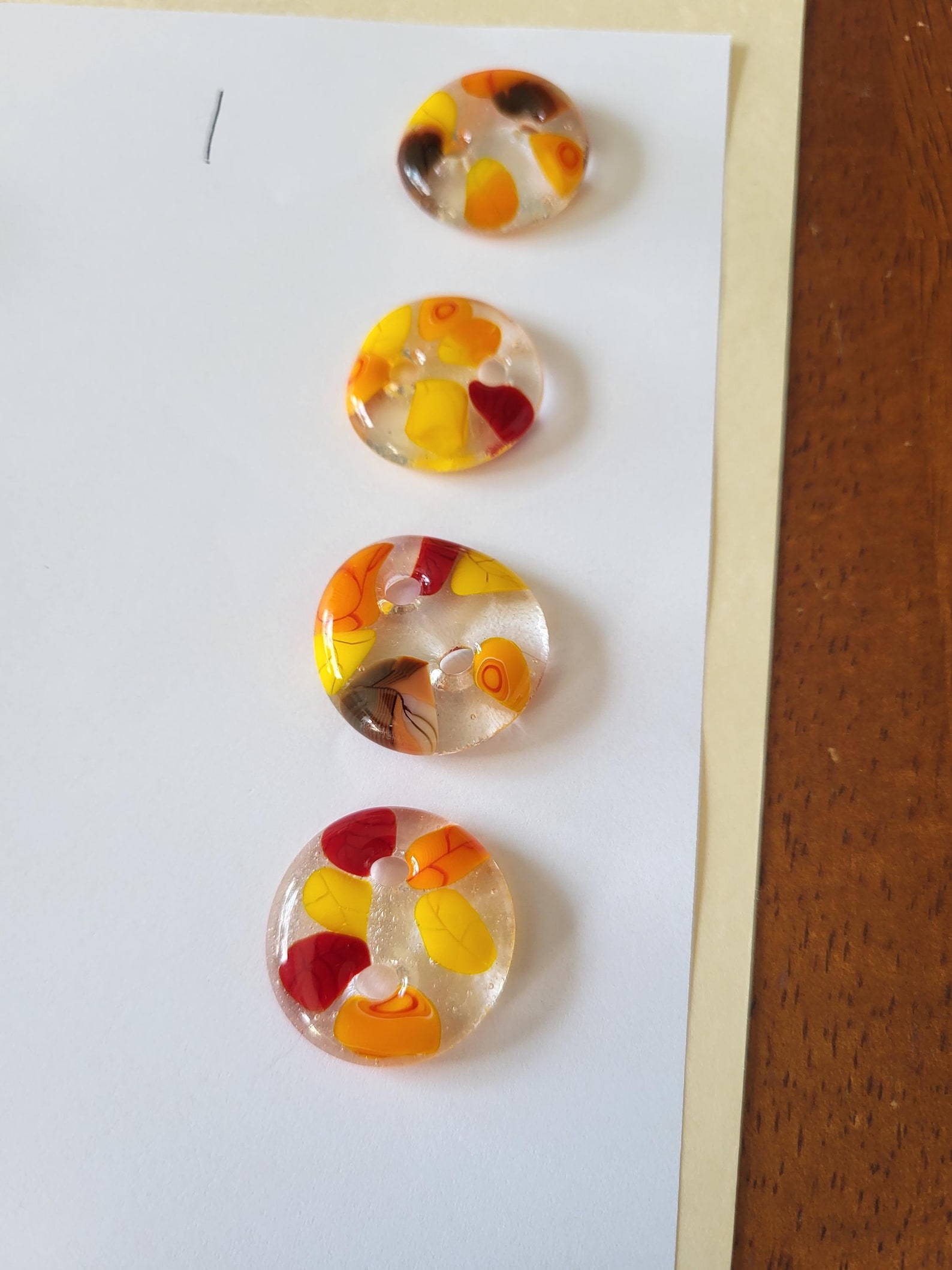 One Inch Fused Glass Buttons Set of 4 - Etsy