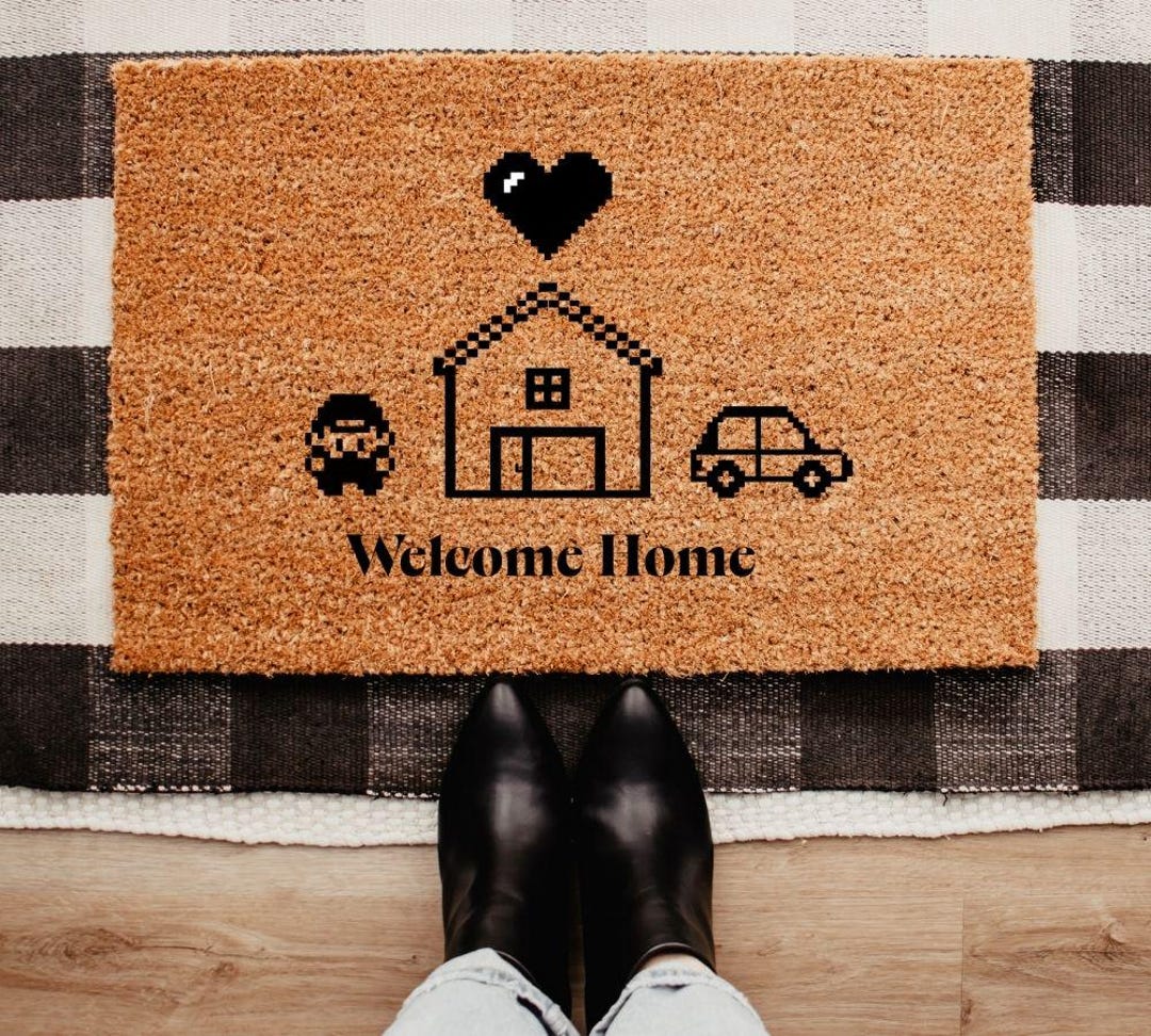 Pixel Art Welcome Home Doormat, Gamer Home Decor, Housewarming Gift for ...