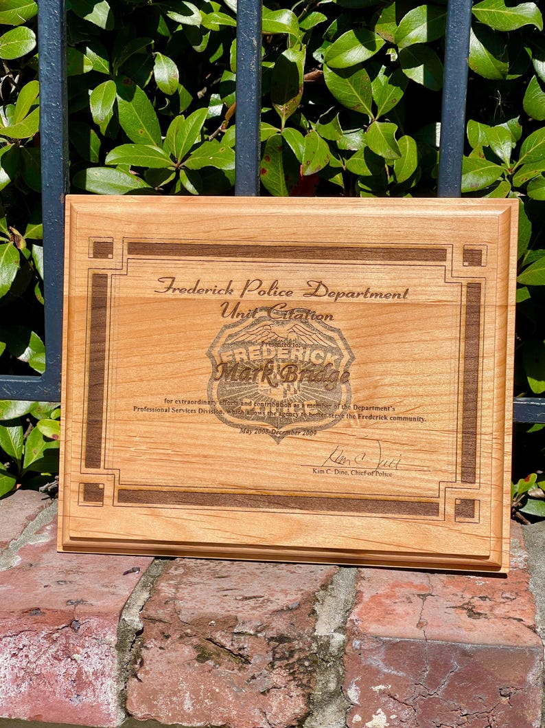 Custom Laser Engraved Diploma Plaque in Alder Wood - Personalized ...