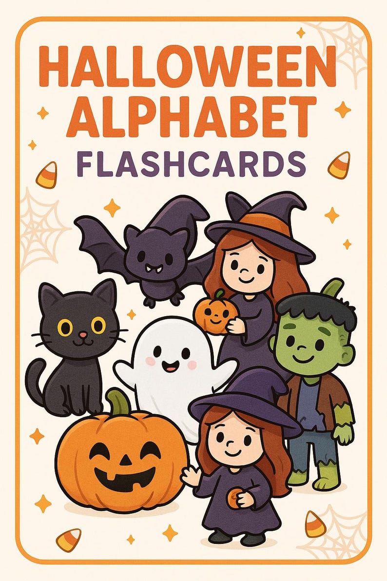 Halloween Alphabet Flashcards: Spooky ABC Learning Game (digital ...
