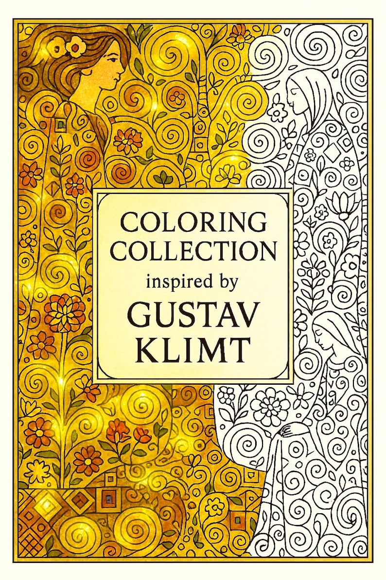 Gustav Klimt Coloring Book: 25 Art Nouveau Designs (PDF Pattern) - Etsy
