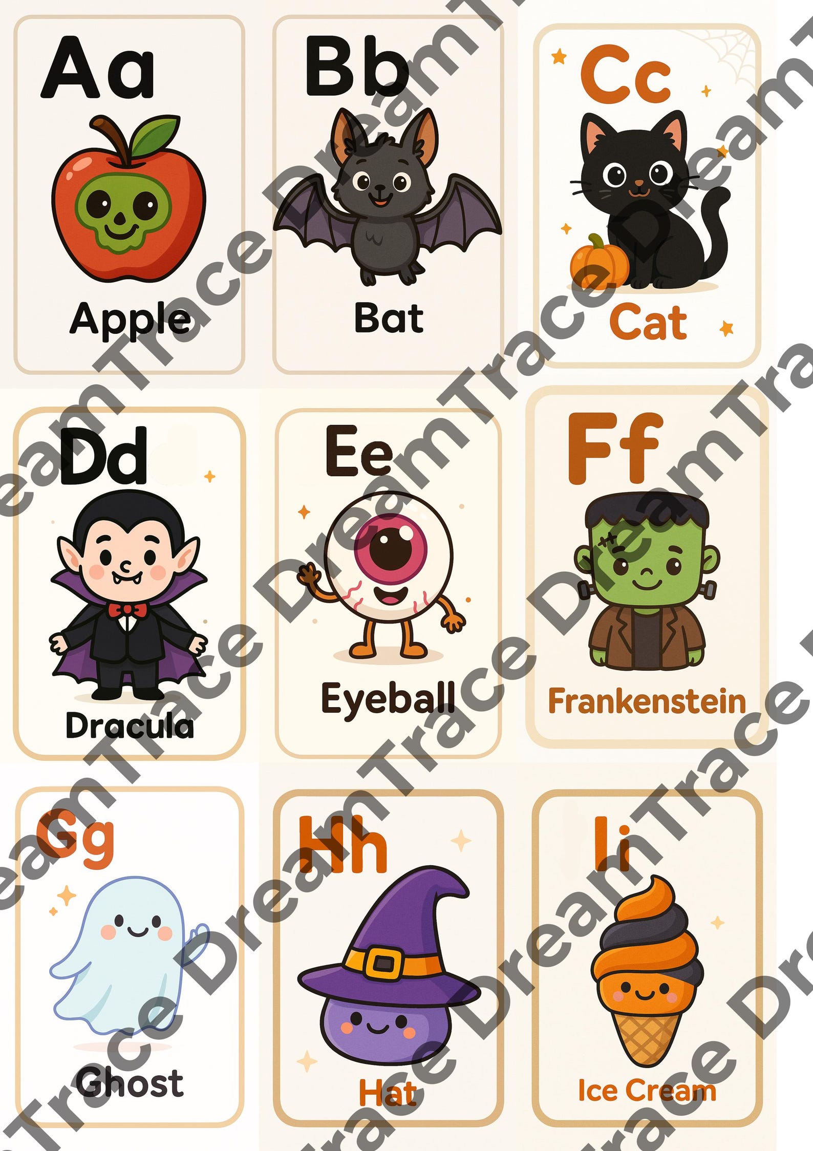Halloween Alphabet Flashcards: Spooky ABC Learning Game (digital ...