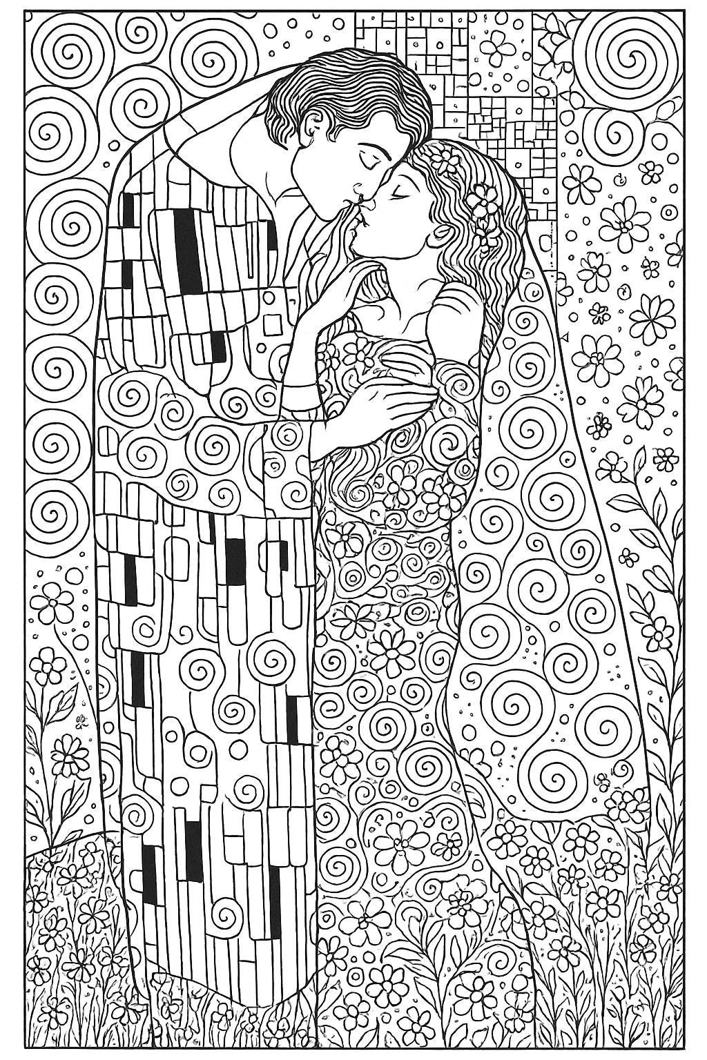 Gustav Klimt Coloring Book: 25 Art Nouveau Designs (PDF Pattern) - Etsy