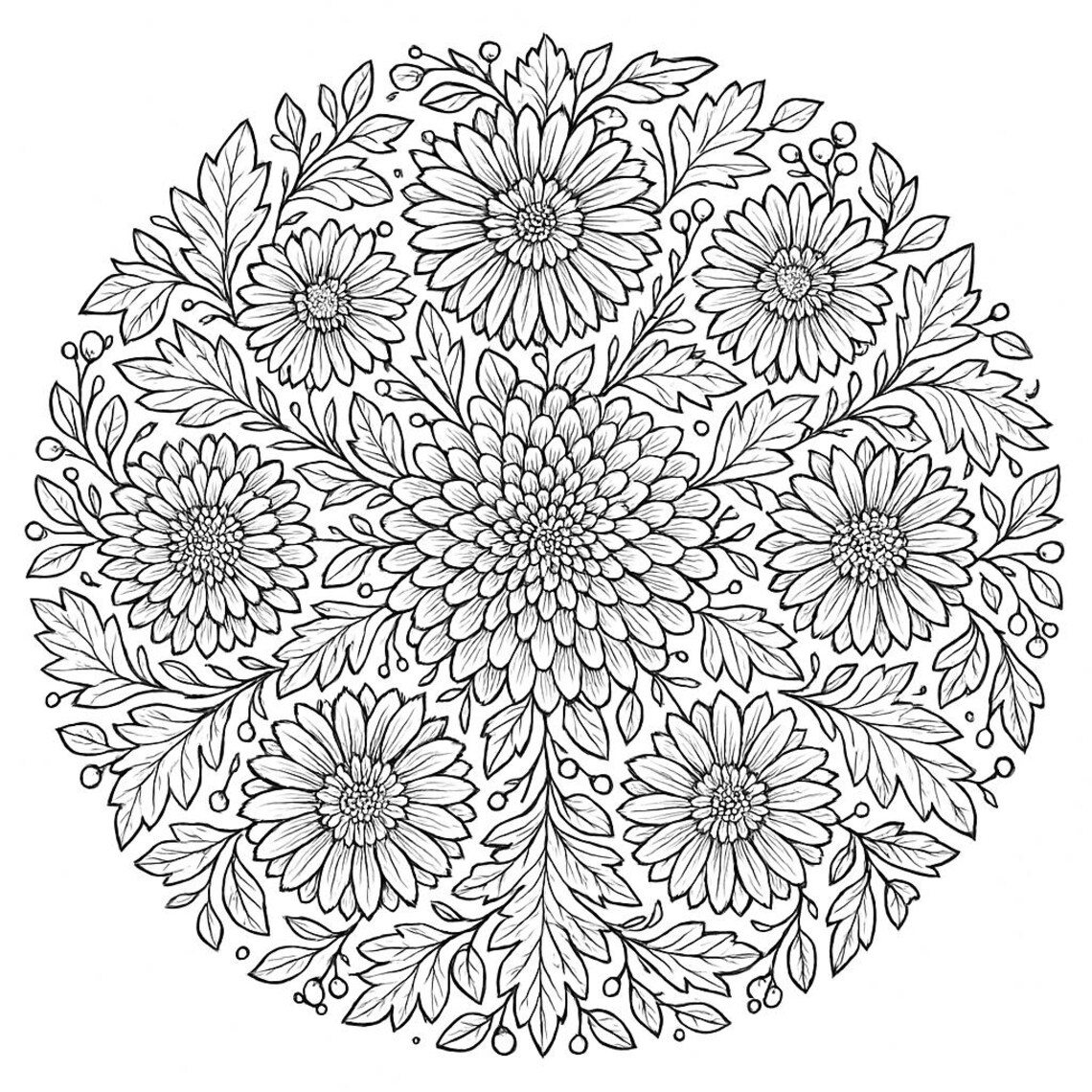 Autumn Mandala Coloring Pages: Intricate Fall Line Art (PDF Printable ...