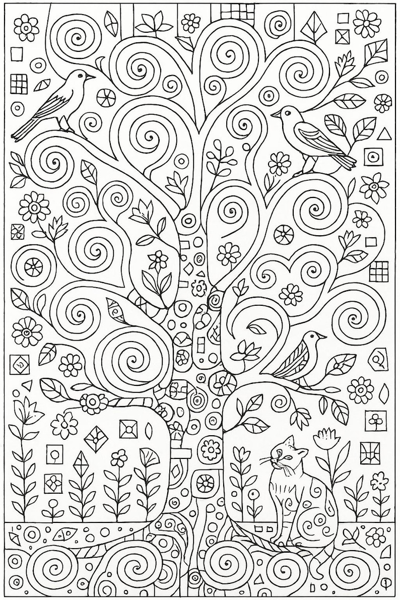 Gustav Klimt Coloring Book: 25 Art Nouveau Designs (PDF Pattern) - Etsy