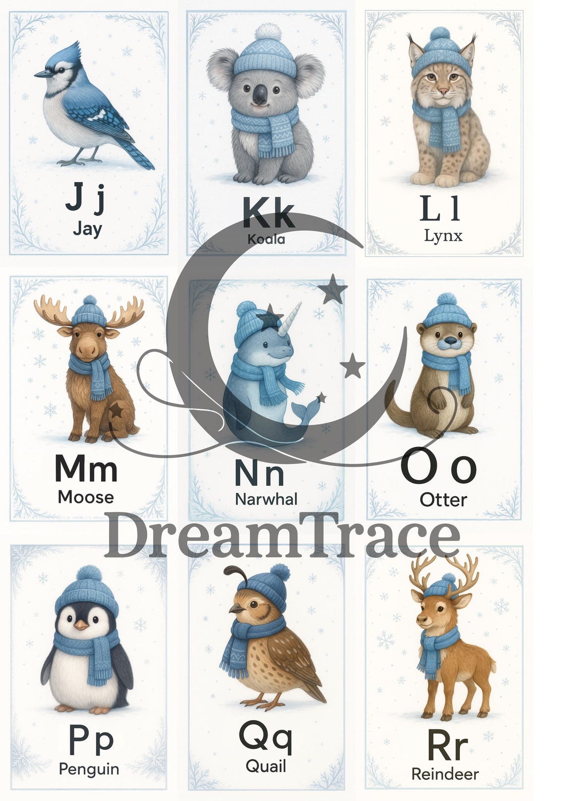 Winter Animals Alphabet Flashcards A-Z – Printable ABC Cards (a4+letter ...