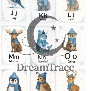 Winter Animals Alphabet Flashcards A-Z – Printable ABC Cards (a4+letter ...