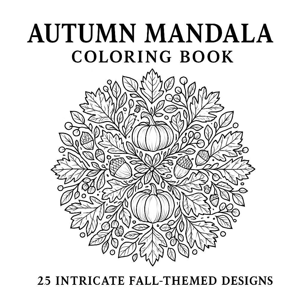 Autumn Mandala Coloring Pages: Intricate Fall Line Art (PDF Printable ...