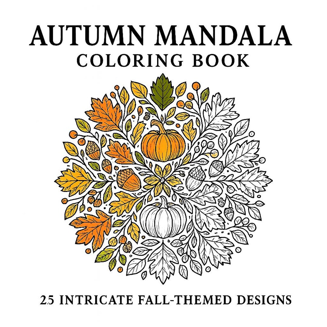 Autumn Mandala Coloring Pages: Intricate Fall Line Art (PDF Printable ...