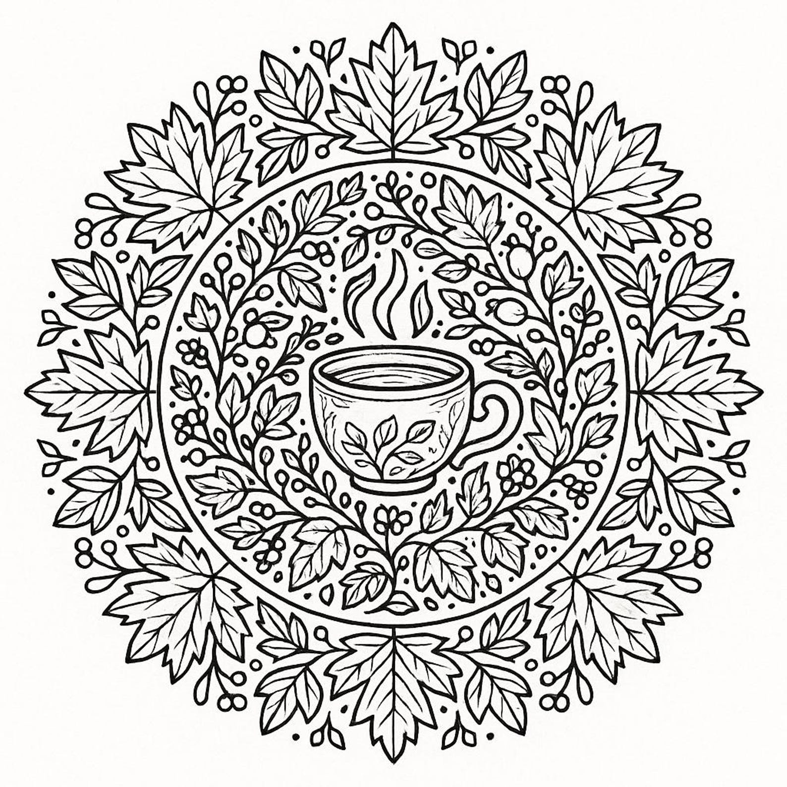 Autumn Mandala Coloring Pages: Intricate Fall Line Art (PDF Printable ...