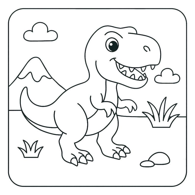 Printable Dinosaur Coloring Pages | Fun Activity for Kids | Digital ...