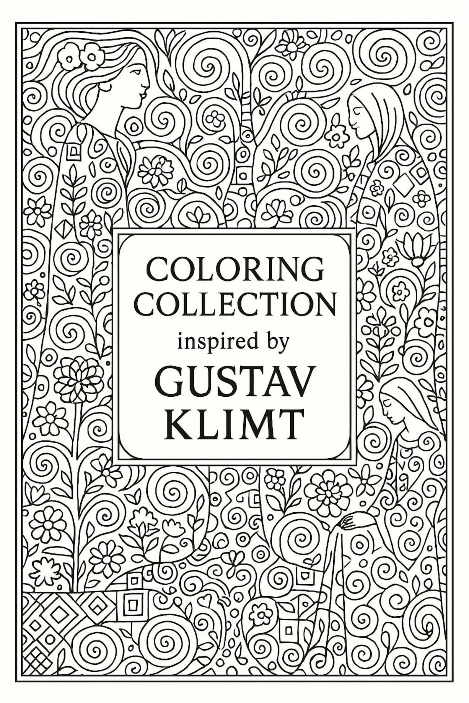 Gustav Klimt Coloring Book: 25 Art Nouveau Designs (PDF Pattern) - Etsy