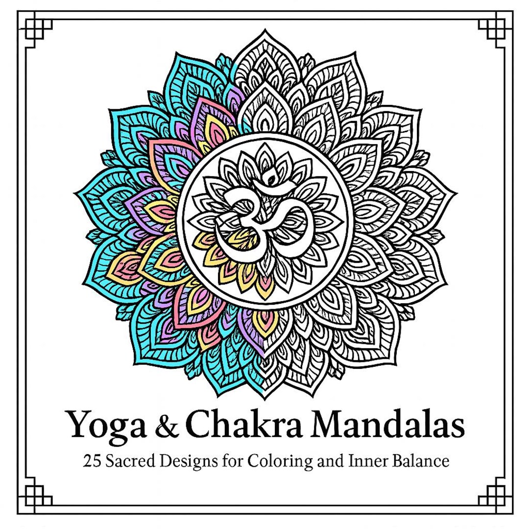 Yoga & Chakra Mandalas Coloring Book: 25 Printable Sacred Designs (PDF ...