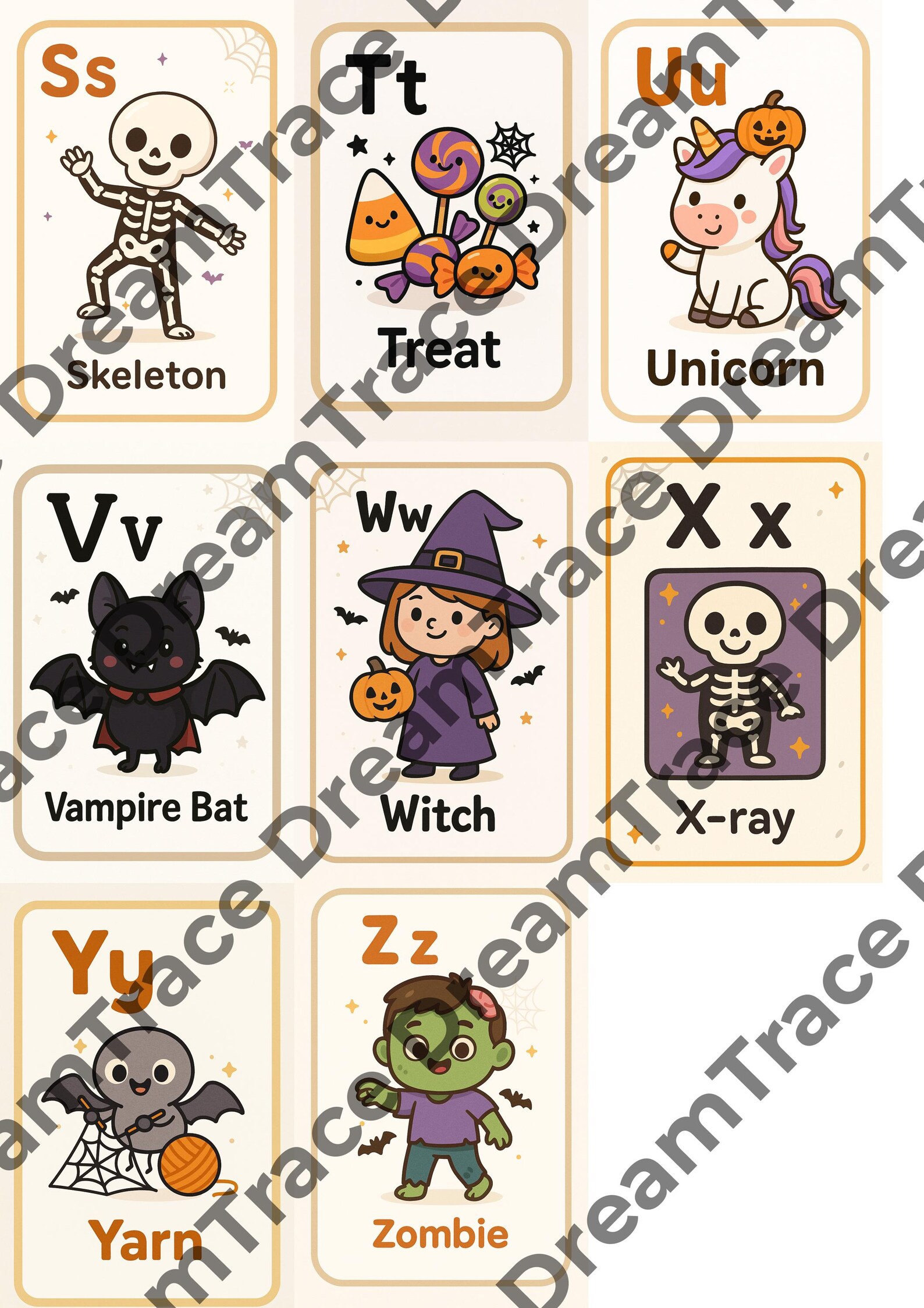 Halloween Alphabet Flashcards: Spooky ABC Learning Game (digital ...