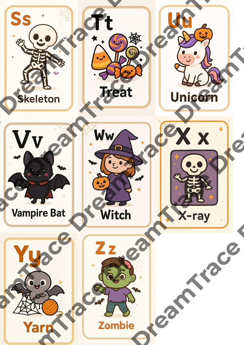 Halloween Alphabet Flashcards: Spooky ABC Learning Game (digital ...