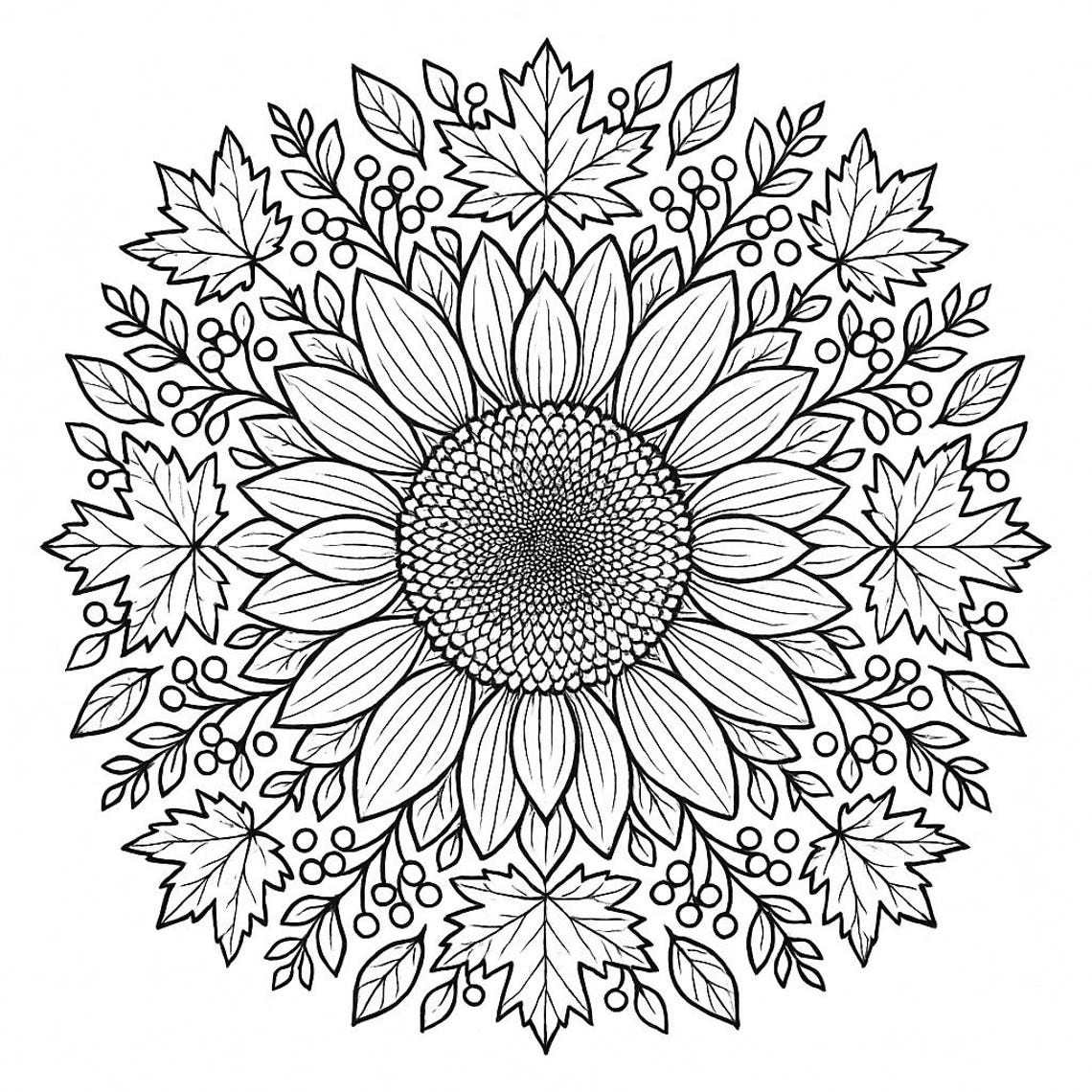 Autumn Mandala Coloring Pages: Intricate Fall Line Art (PDF Printable ...