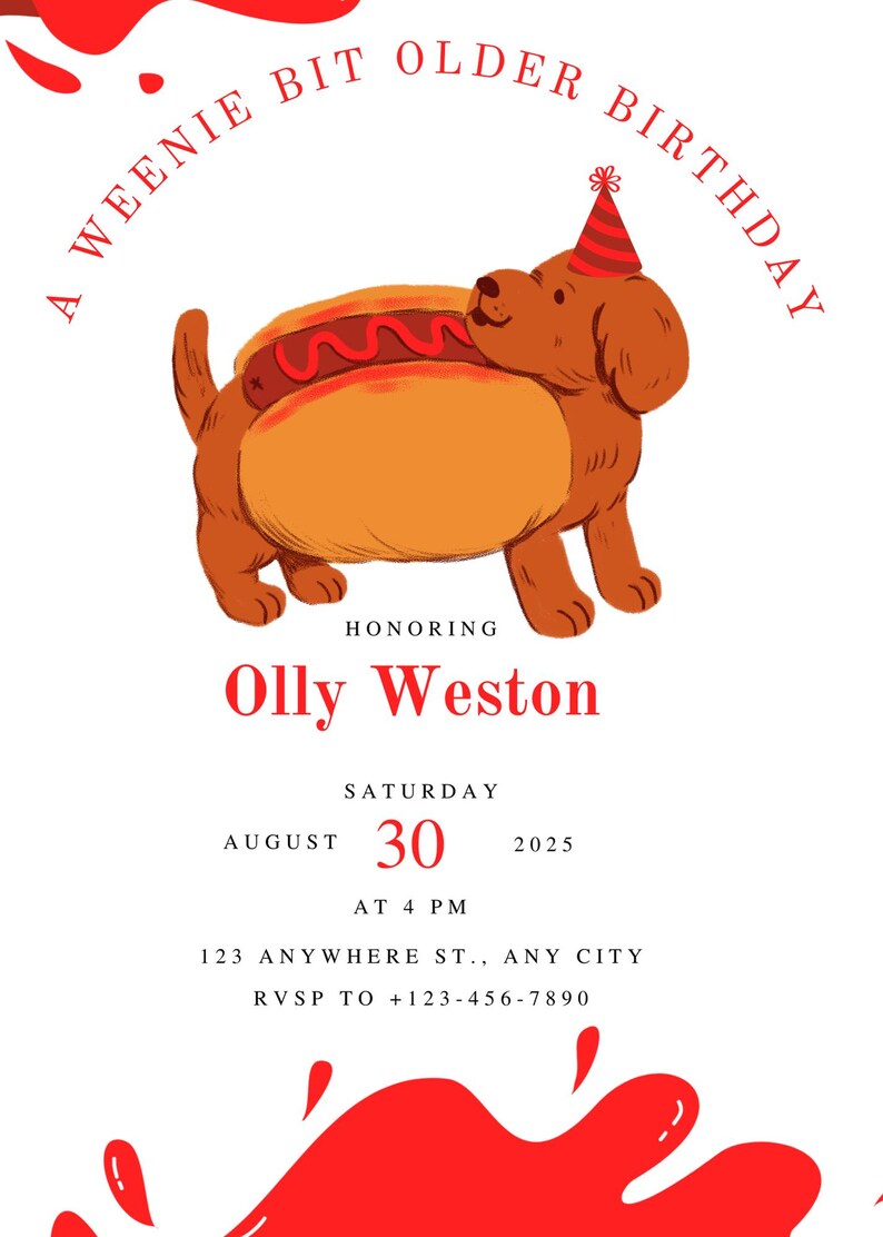 A Weenie Bit Older Birthday Digital Invite - Etsy