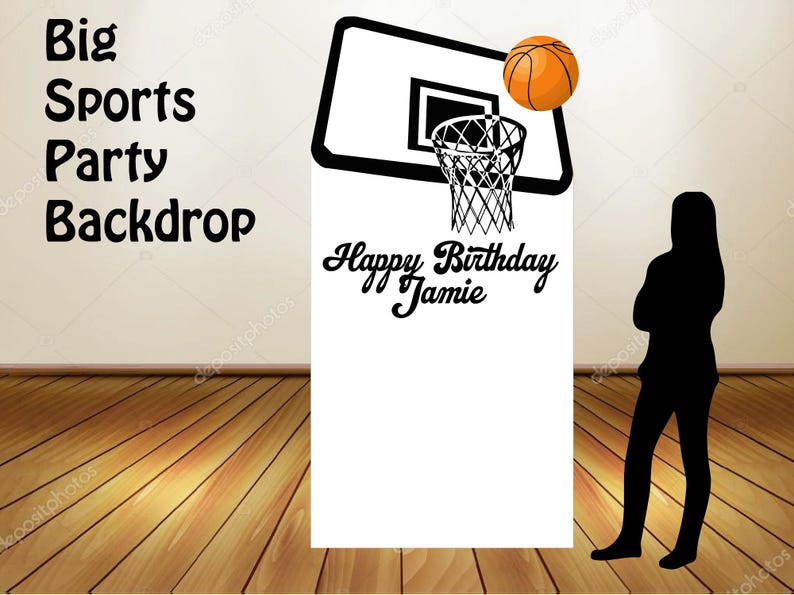Basketball Theme Photo Backdrop Birthday Backdrop, Sports Photo Wall ...