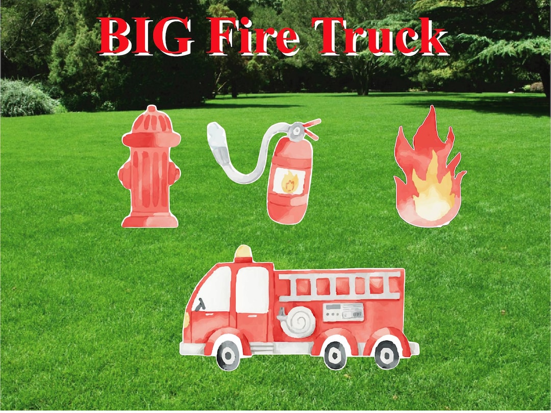 Fire Truck Firemen Babyshower, Classic Fire Station, Firemen Cutouts ...