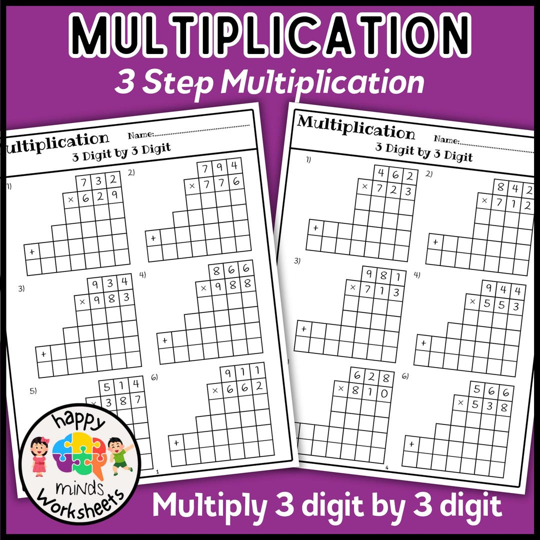 Triple Digit Multiplication Worksheets - 40 Page PDF - Etsy