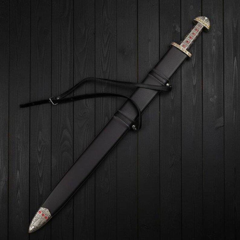 Handmade Viking King Ragnar Lothbrok Sword With Scabbard and Wall Mount ...