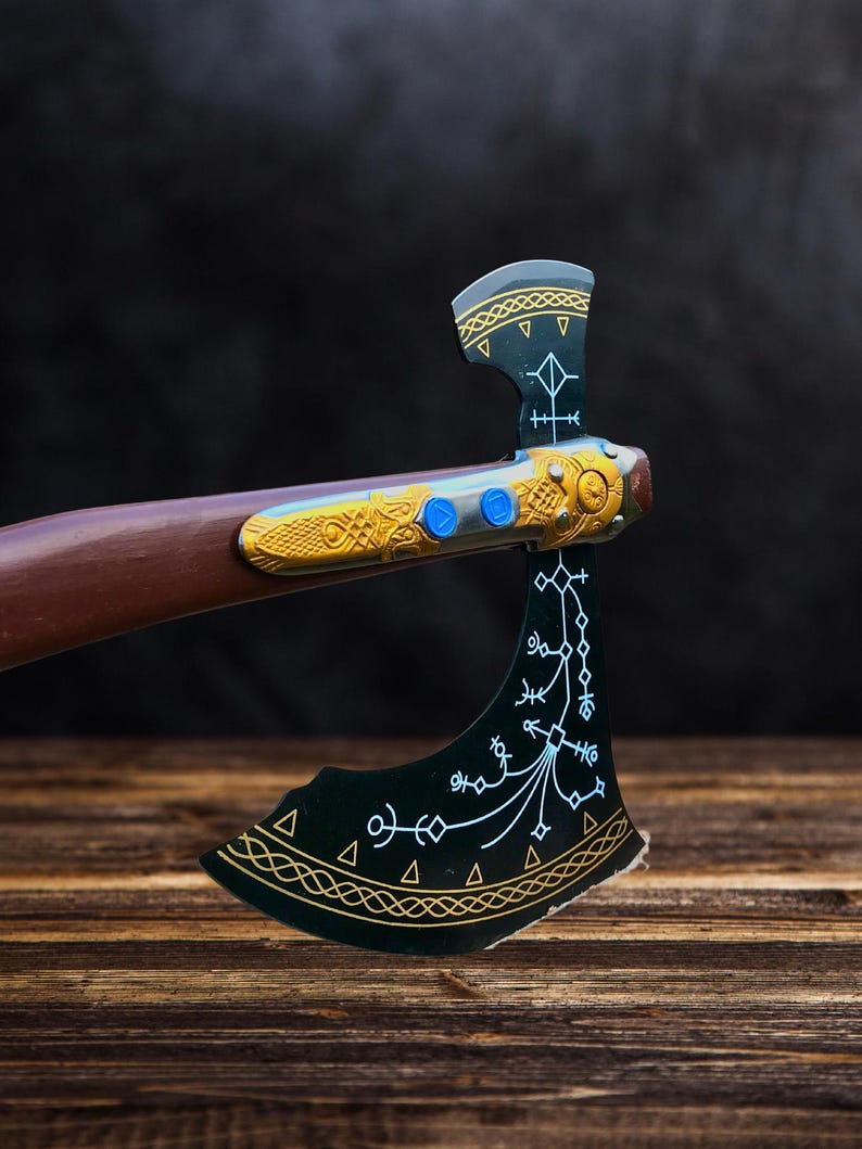 God of War Kratos Leviathan Axe With Leather Cover, Cosplay Axe ...