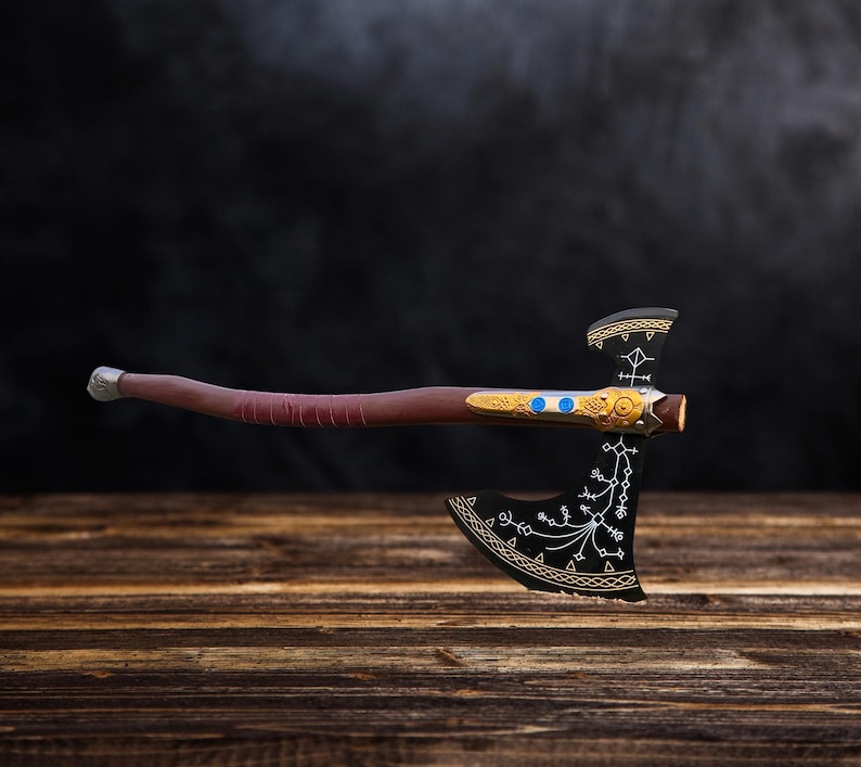 God of War Kratos Leviathan Axe With Leather Cover, Cosplay Axe ...