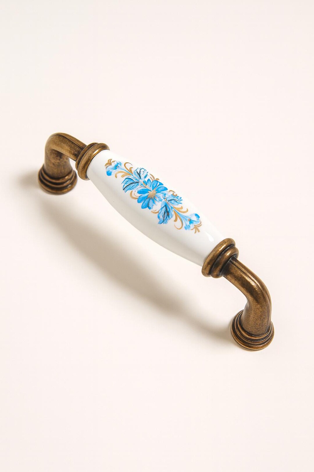 Vintage Ceramic Cabinet Handles 96mm – Floral Porcelain Drawer Pulls ...
