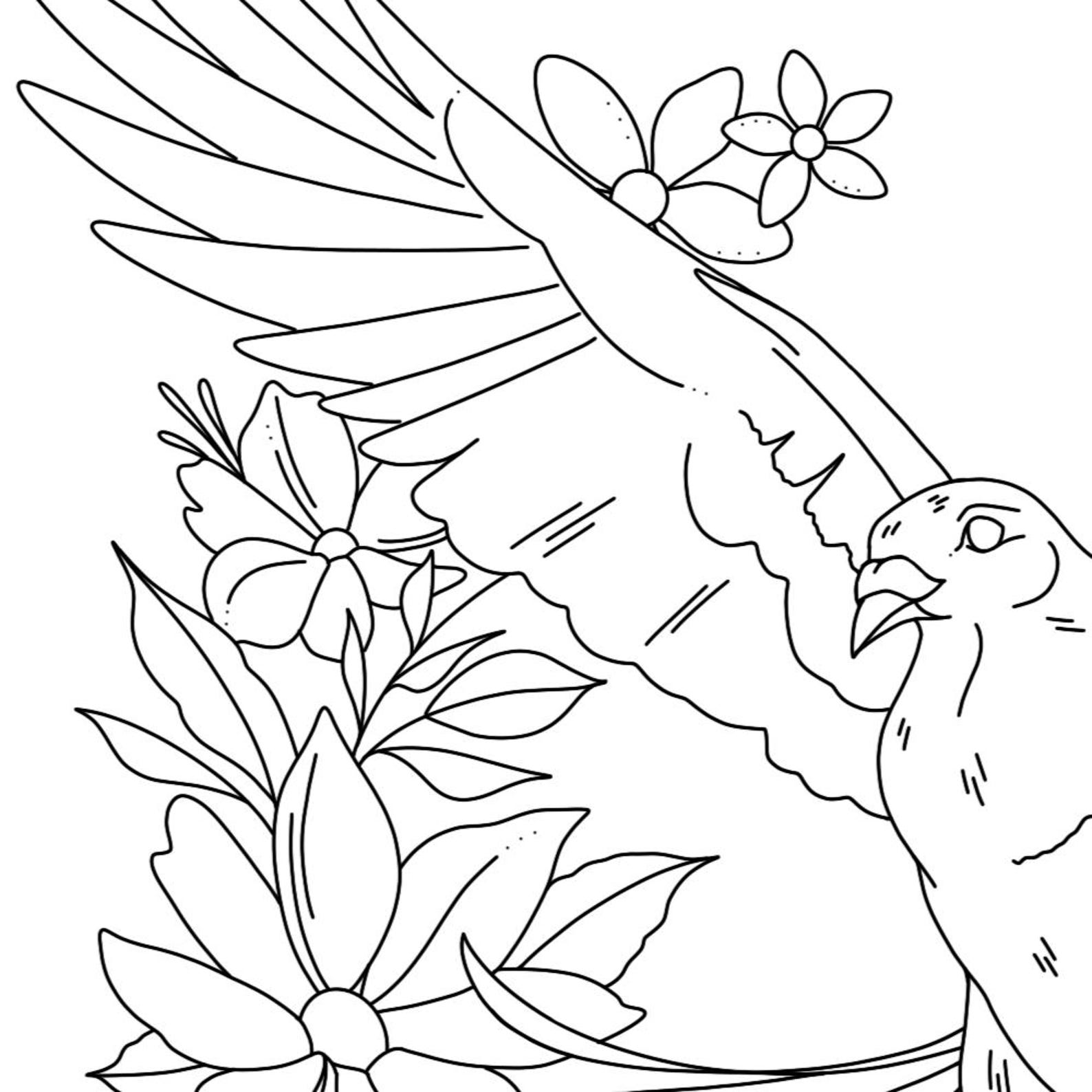 Flying Doves - Tattoo Concept Art - Fine Line Design - Instant Digital ...