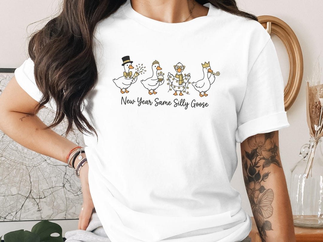 Preppy New Year 2026 Png, Goose New Year's Eve, Disco Goose, Coquette ...