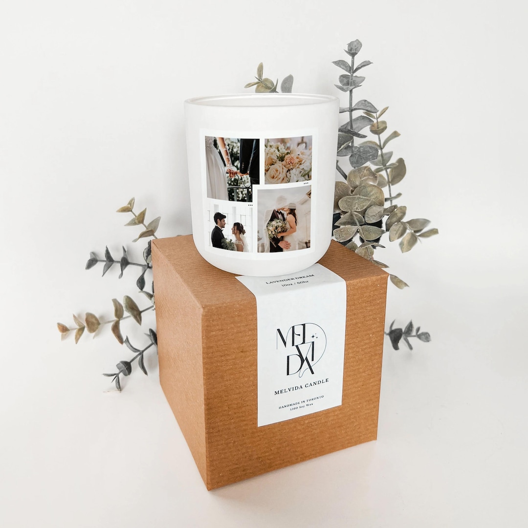 Custom Photo Collage Candle, Personalized Picture Candle Gift Box, Soy ...