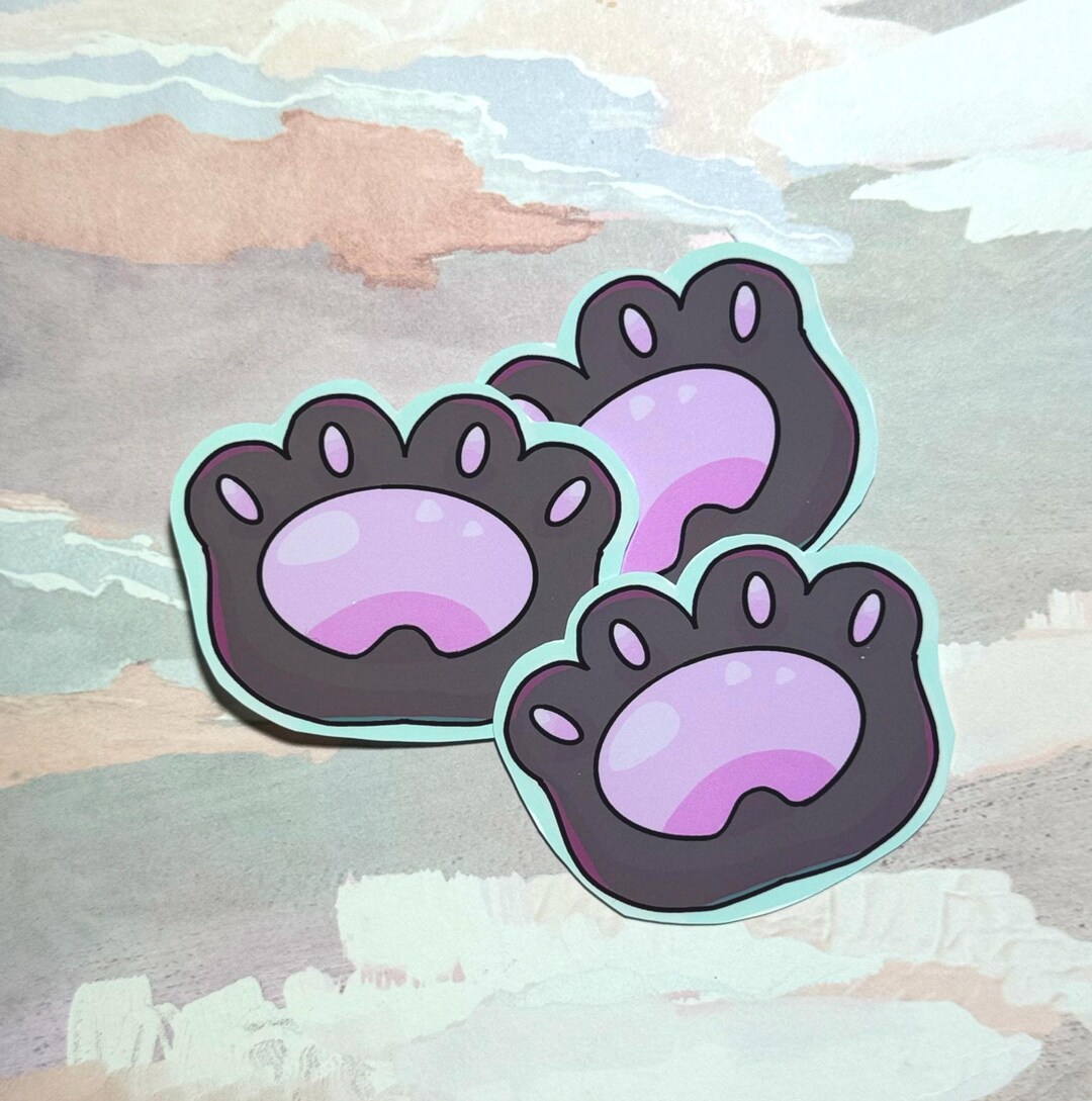 Tabby Cat Paw Die Cut Vinyl Sticker: Whimsical Waterproof Decal - Etsy
