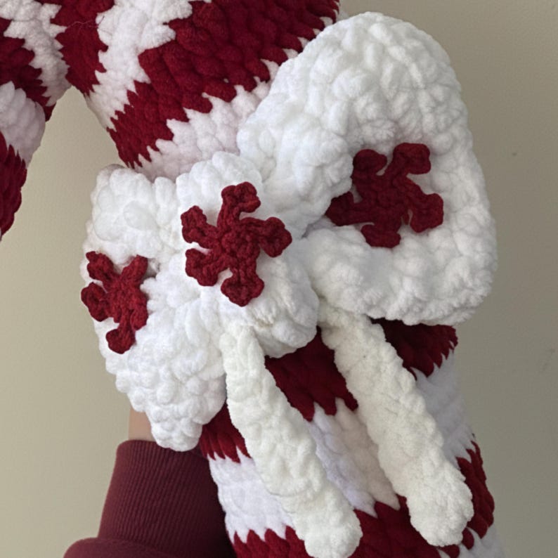 DIY Crochet Candy Cane Pillow Pattern PDF | Xmas Decor Christmas ...