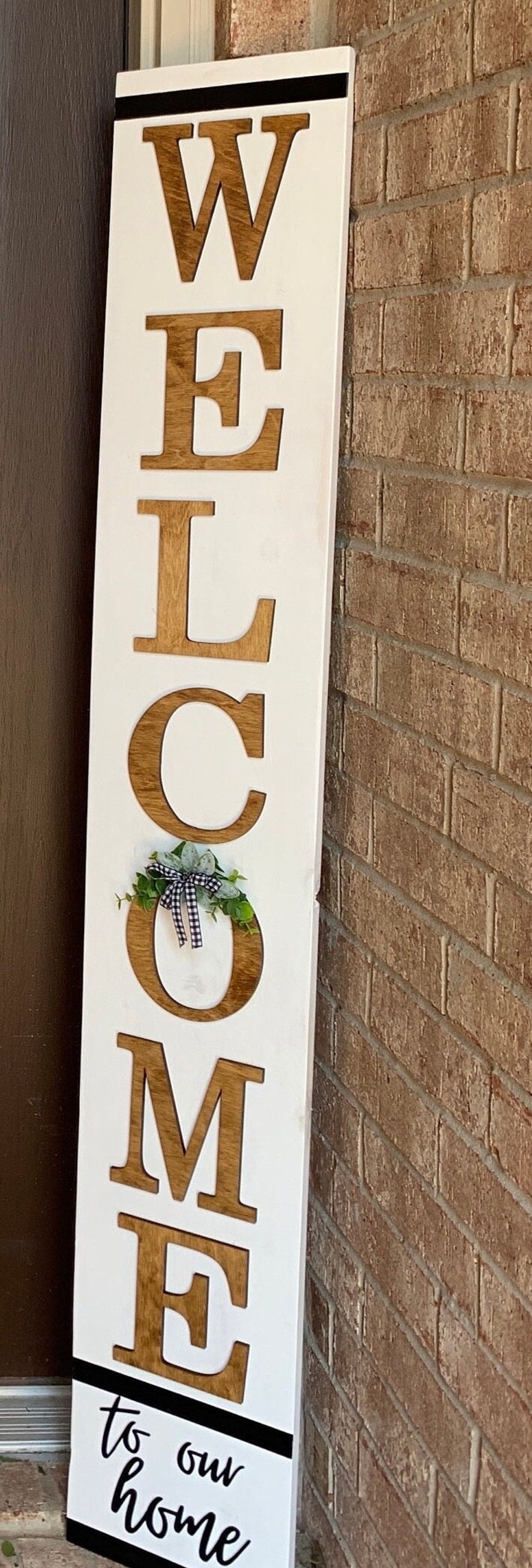 Front Porch Vertical Welcome Sign, Front Door Decor, Porch Leaner - Etsy