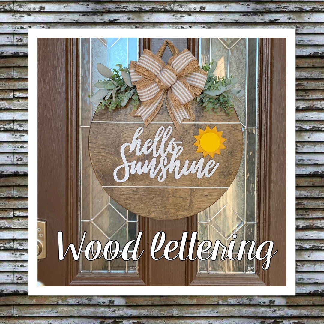 Front Door Summer Decor, Hello Sunshine Door Sign, Front Door Wreath ...