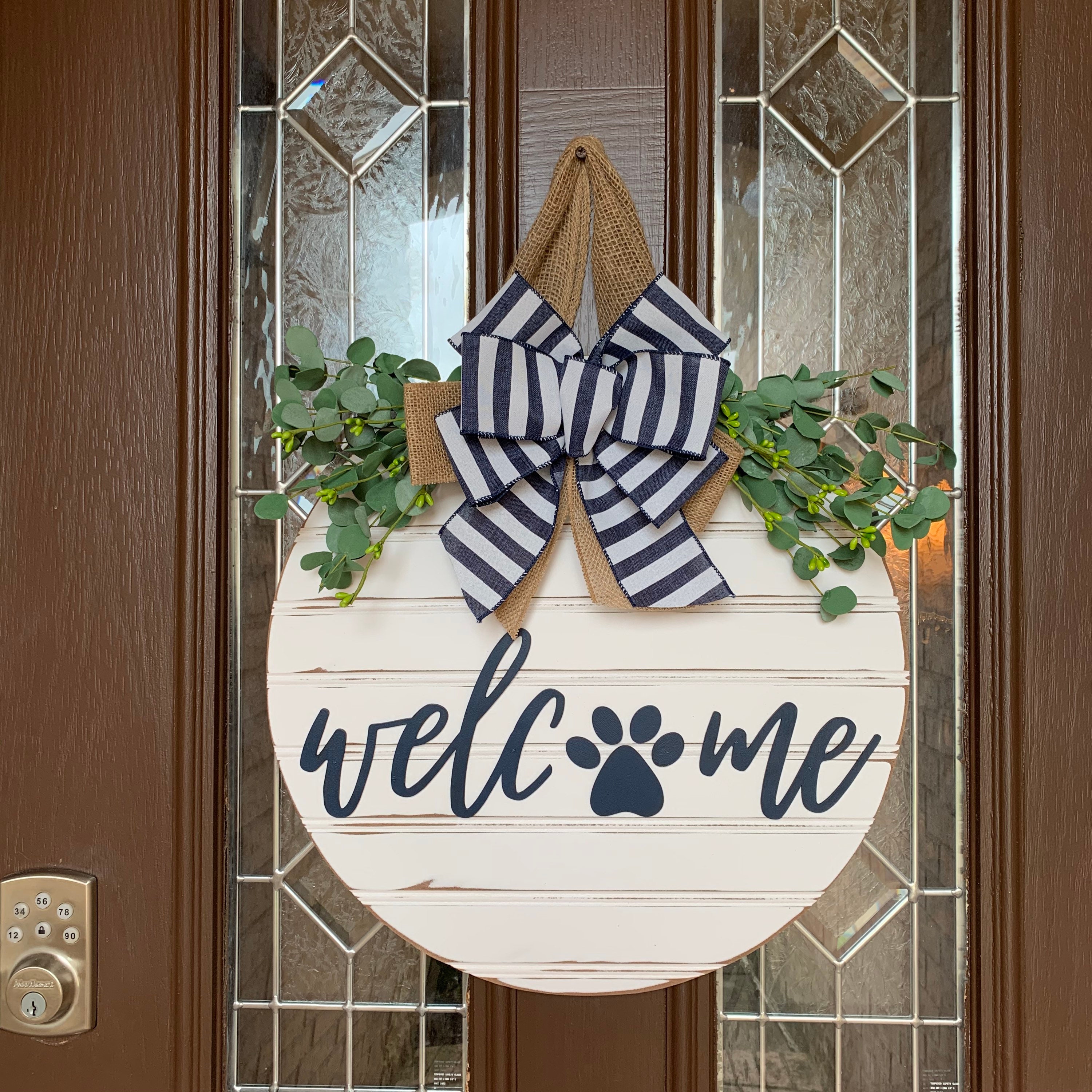 Welcome Paw Print Welcomeish Front Door Decor cloverdiagnostic Home ...