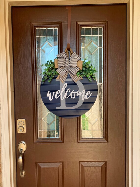 Front Door Decor Navy Blue Shiplap Style Door Sign - Etsy