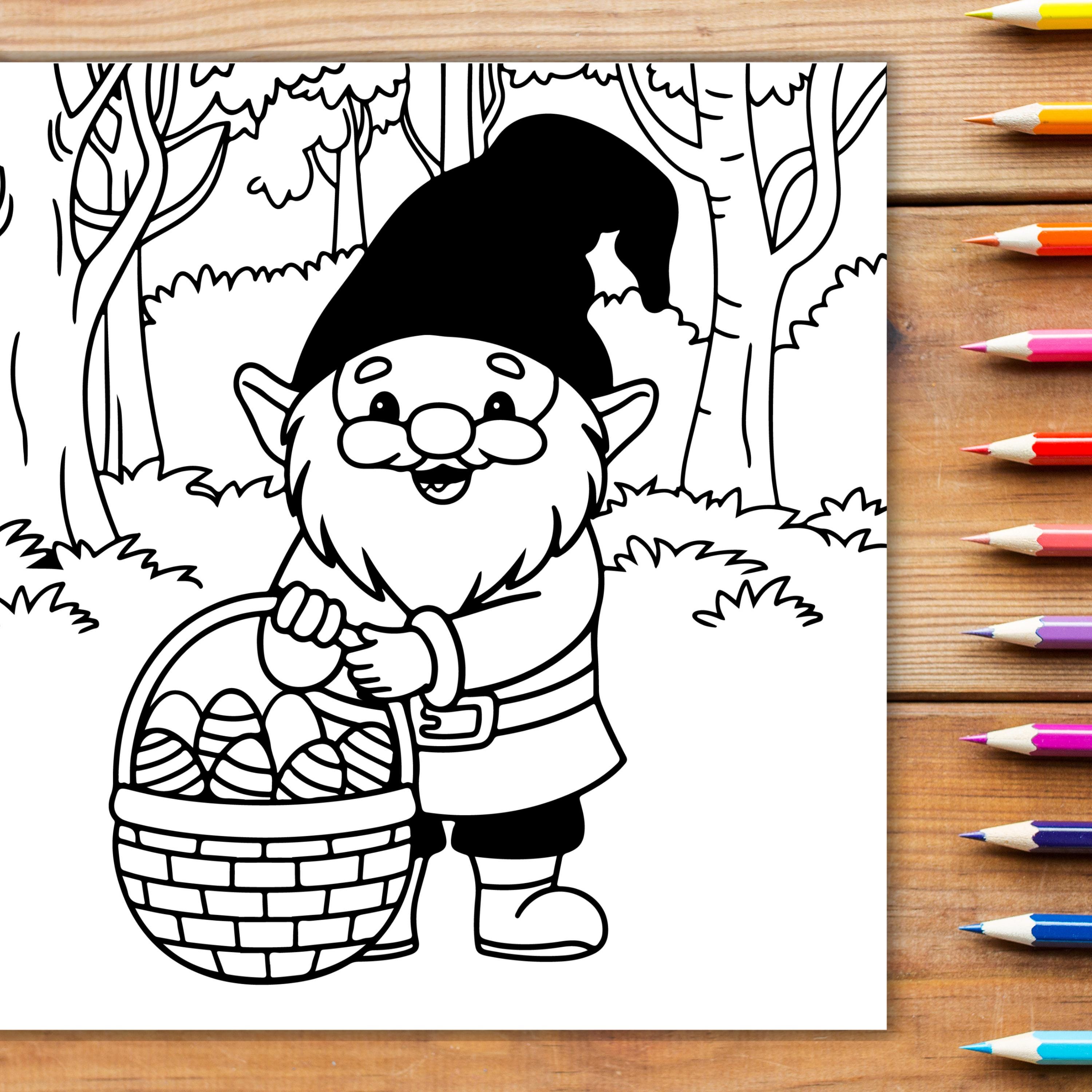 Easter Gnome Coloring Book, Easy Spring Designs (PDF Digital Download ...