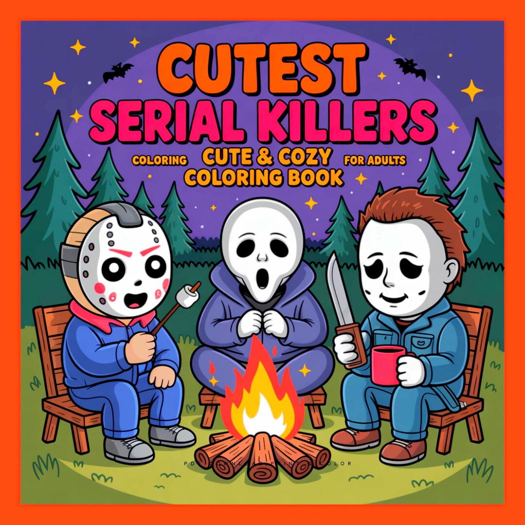 Cute Serial Killers Coloring Book, Halloween Bold Designs (PDF ...