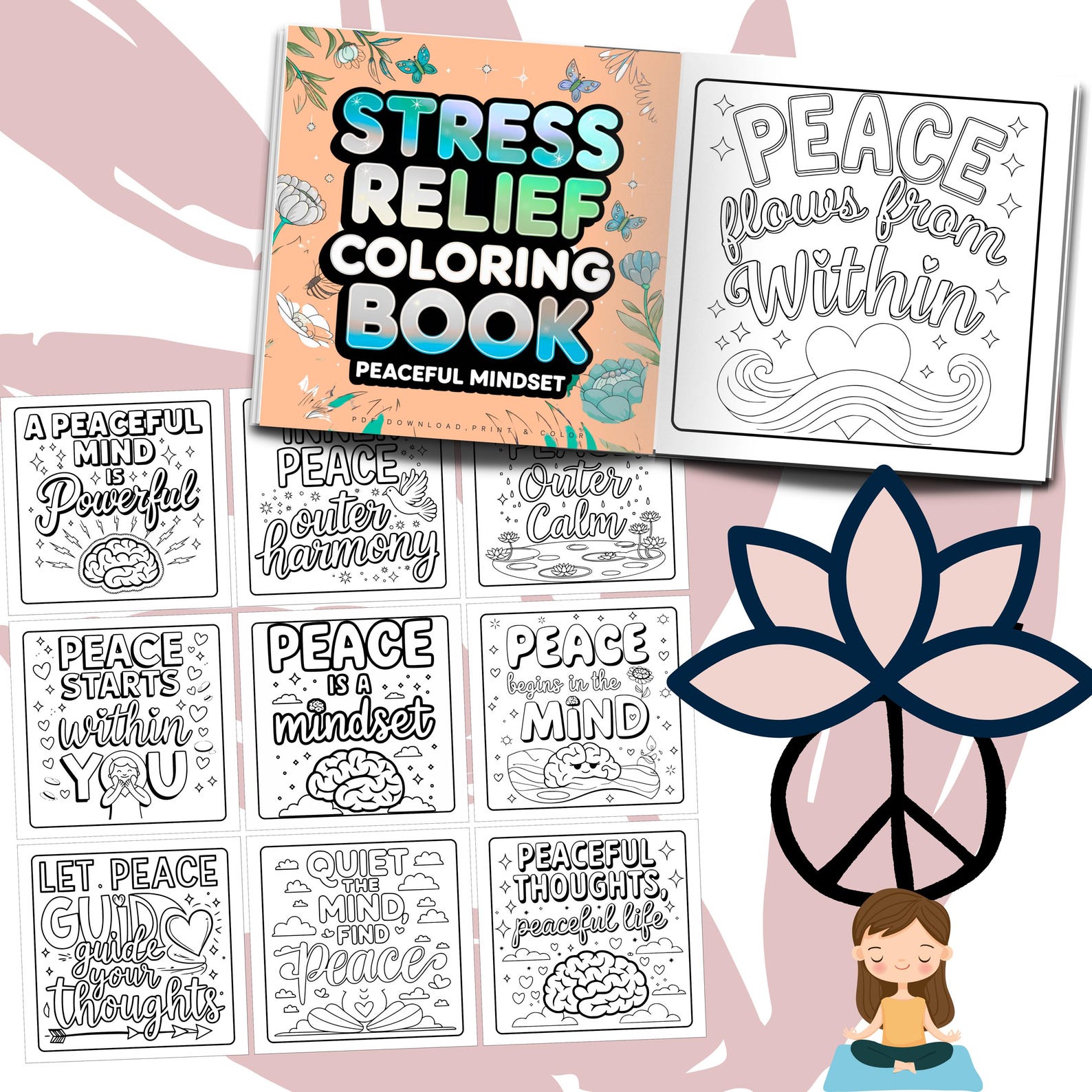 Cozy Coloring Book: Stress Relief Designs (PDF Digital Download, 31 ...