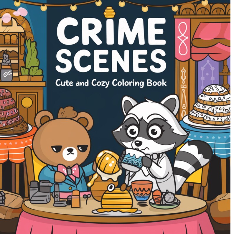 Cute Crime Scenes Coloring Book, Easy Designs (PDF Printable) - Etsy UK
