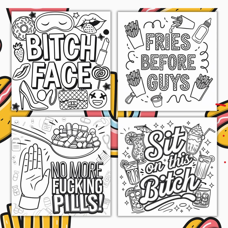 Swear Word Coloring Book | Funny Adult Coloring Pages (PDF Download) - Etsy