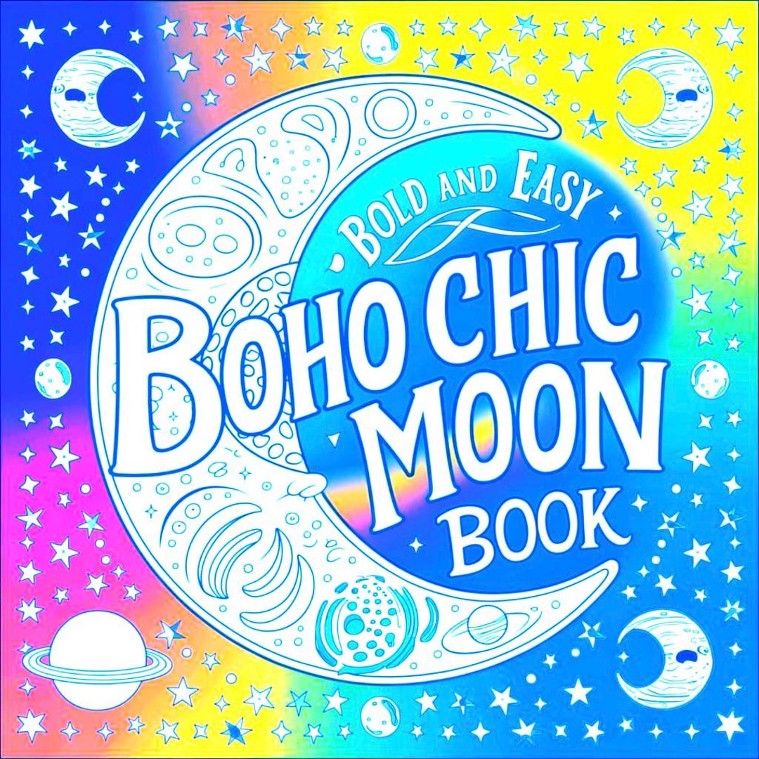 Bold and Easy, Boho Chic Moon and Stars Coloring Book | Digital ...